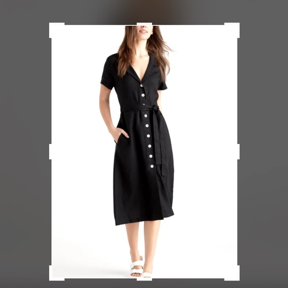 Quince | Dresses | 0 European Linen Button Front Dress | Poshmark